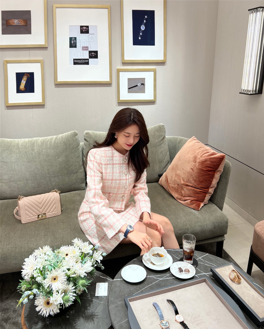 [Final] Premium Tweed Check-Pattern Dress – Loar US